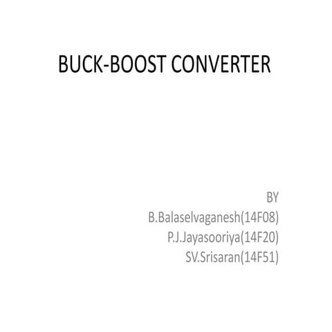 Buck boost converter | PPTX