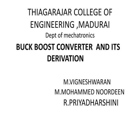 Buck boost 1 | PPTX | Consumer Electronics | Technology & Computing