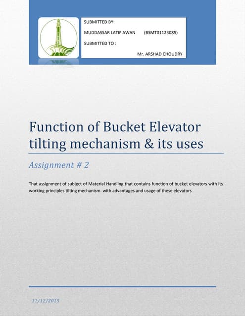 Bucket elevator-o&m-5-21-13 | PDF
