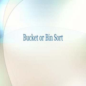 Bucket or Bin Sort Data structure and algorithms.pptx