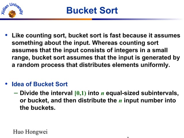 Bucket Sort Ppt