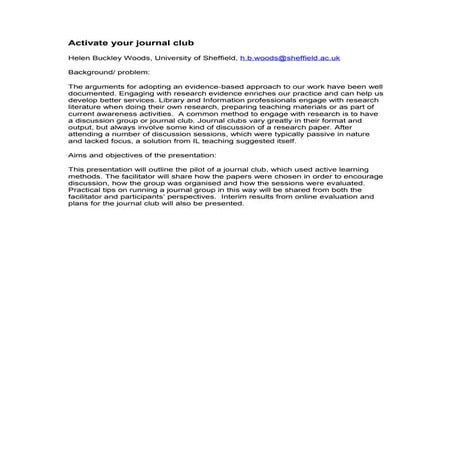 How to present a journal club | PPT