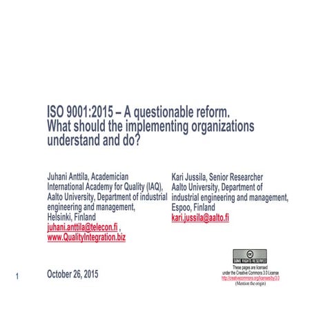 EVALUATION OF MODELS TO IMPLEMENT THE ISO 9001 PROCESS APPROACH | PDF