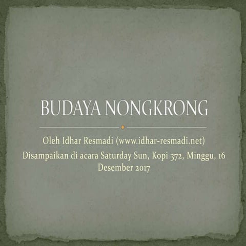 Budaya nongkrong | PPT