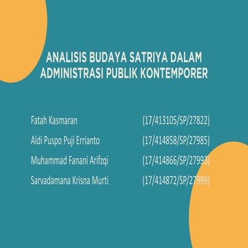 Budaya SATRIYA | PPTX