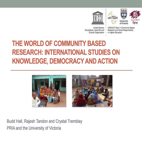 Budd Hall Community Based Research Symposium PRIA India | PPTX