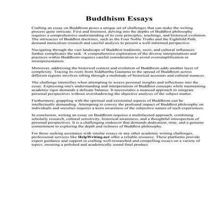 Buddhism Essays | PDF