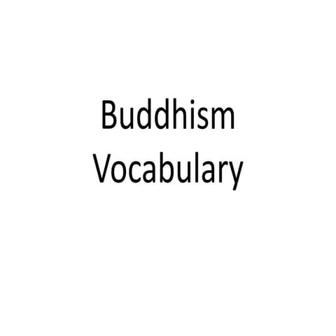 Buddhism vocabulary | PPT