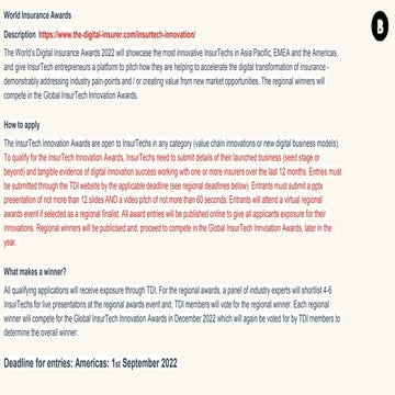 Buddy - InsurTech Innovation Award 2022 | PPTX