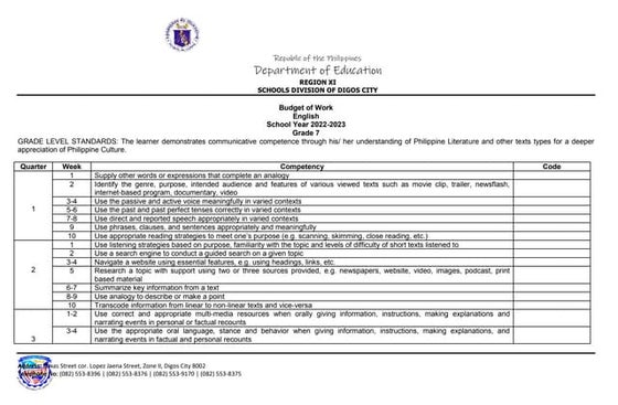 ENGLISH MELCs Grade 10 pdf version deped | PDF