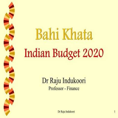 PPT ON UNION BUDGET 2020-21 | PPTX