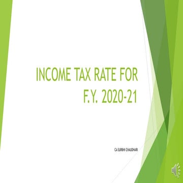 Income tax slab rates for F.Y. 2020-21 | PPTX