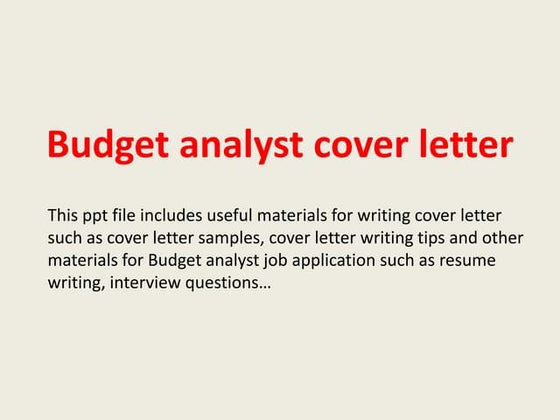 Budget Analyst Summary Duties | PPT