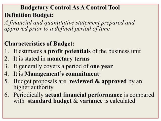 Budgetary control | PPT