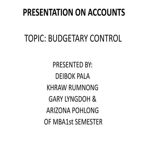 Budgetary control | PPTX