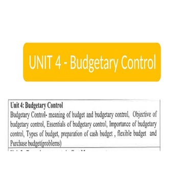 Budgetary Control , Budget, types of budget | PPT