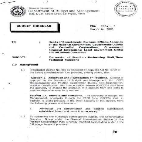 Budget circular 2004 3 | PDF