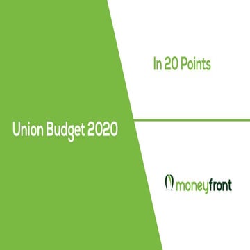 Union Budget 2020 in 20 Points by Moneyfront | PDF