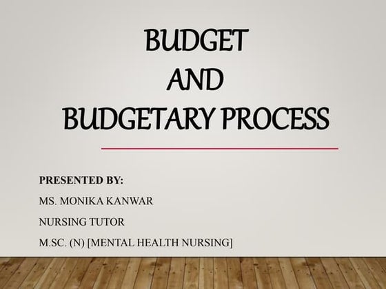 Budget (Nursing Management) | PPTX