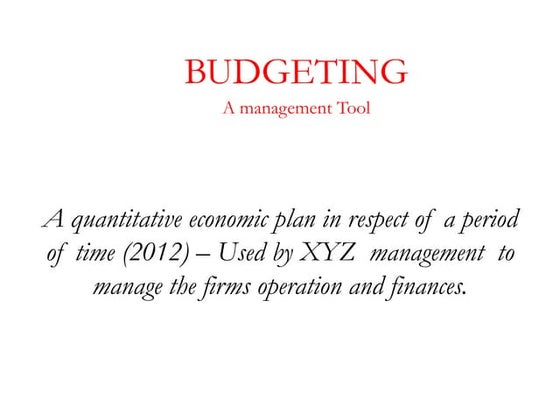 Budget planning and management | PPT | Business Accounting & Finance ...