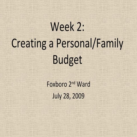 Budgeting 101 | PPT