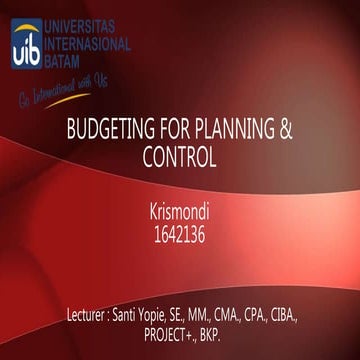 Budgeting For Planning & Control | PPTX | Business Accounting & Finance ...