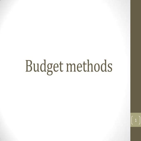 Budget methods | PPTX