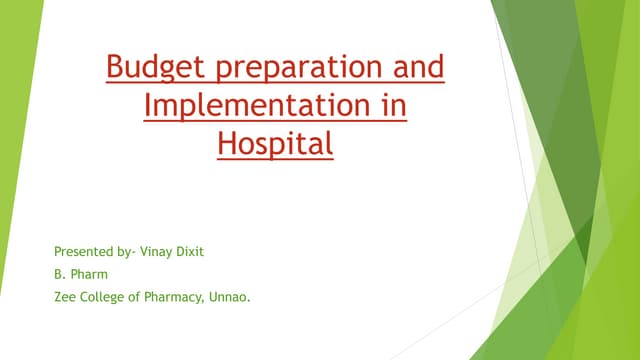 Budget Preparation And Implementation.pptx | Pharmaceutical Industry ...