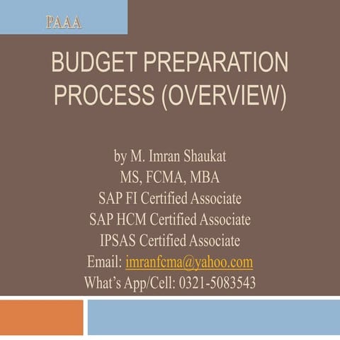 Budget Preparation Process Overview dt 31-07-2019.ppt | Business ...