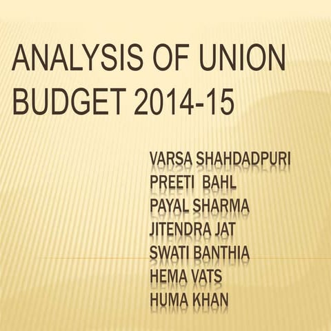 Union budget of india ppt by Rajneesh Chaturvedi | PPTX