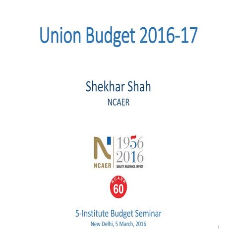 Union Budget 2016-17 | PPT