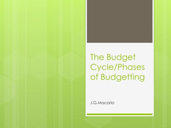 The national budget cycle | PPTX