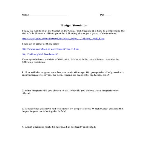 Budget simulator | PDF