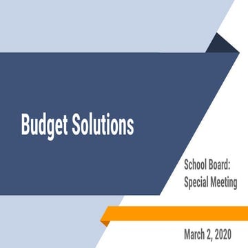 MDUSD Budget Solutions - March 2020 | PDF