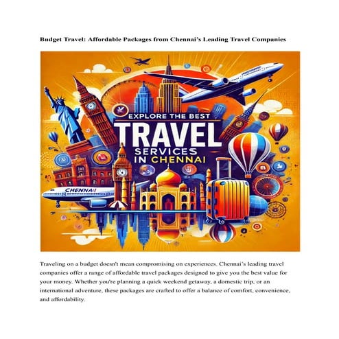 Budget Travel_ Affordable Packages from Chennai’s Leading Travel ...