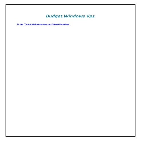 Budget windows vps | DOC