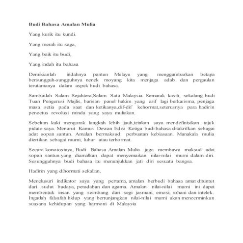 Budi Bahasa Amalan Mulia Docx