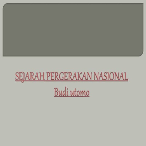 Organisasi Budi utomo | PPTX