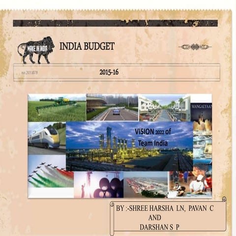 Highlights of union budget 2015-16 | PPTX