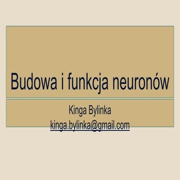 Budowa i funkcja neurnów | PDF