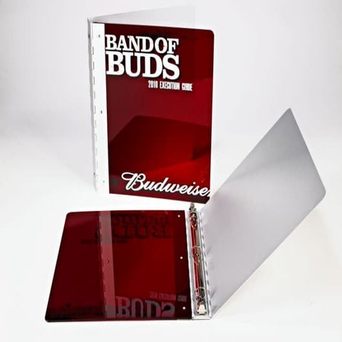 Budweiser custom binder marketing kit open by sneller