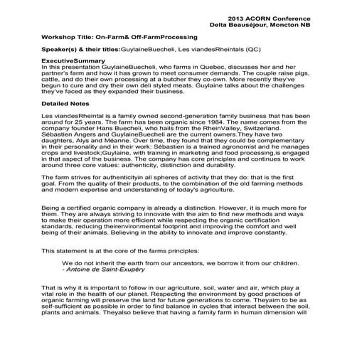 On-Farm and Off-Farm Processing with Guylaine Buecheli | DOCX