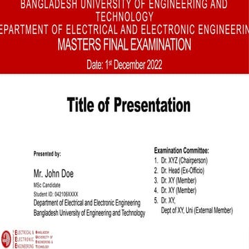 BUET-EEE-PPT For BUET Masters Final Exam | PPTX