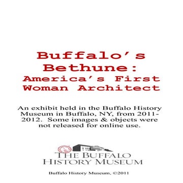 Buffalo’s Bethune: America's First Woman Architect | PPTX