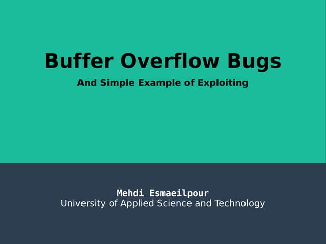Simple Buffer Overflow Ppt 0523