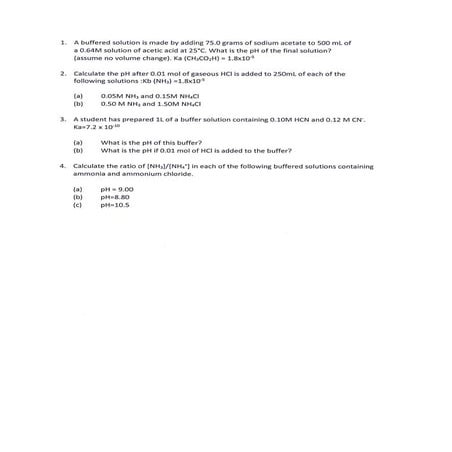 Buffer question and answer | PDF