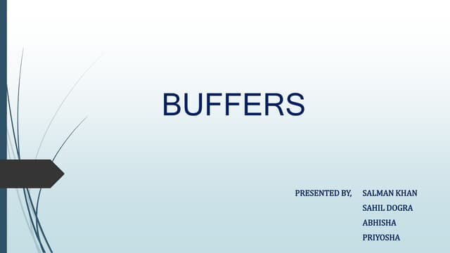 Buffers in biological systems | PPTX