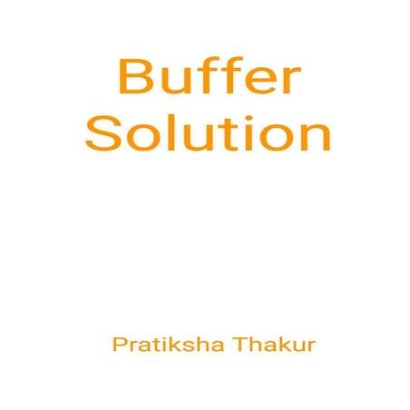 Buffer Solution | PDF