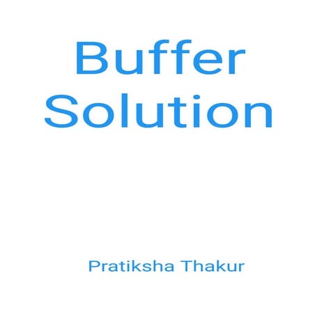 Buffer Solution | PDF | Chemistry | Science