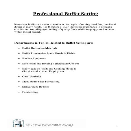 Buffet settings | PDF